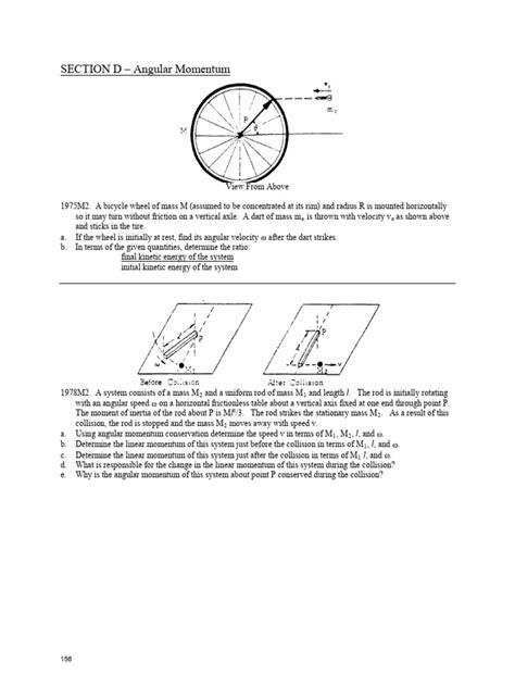 Angular Momentum Practice Pdf Rotation Around A Fixed Axis