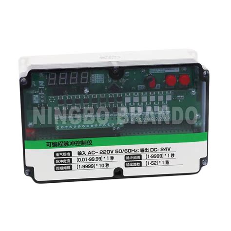 52 Lines Dust Collector Pulse Jet Solenoid Valve Sequence Timer Controller 24vdc 24vac 110vac