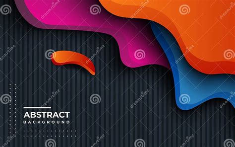 Abstract Orange Purple Blue Gradient Wavy Overlap Layers With Modern