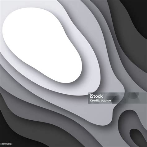 종이 컷 배경입니다 뒷면과 흰색 추상파 모양 트렌디 한 3d 디자인 3차원 형태에 대한 스톡 벡터 아트 및 기타 이미지 3차원 형태 검은색 곡선 Istock