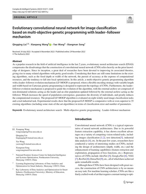 Pdf Evolutionary Convolutional Neural Network For Image Classification Based On Multi