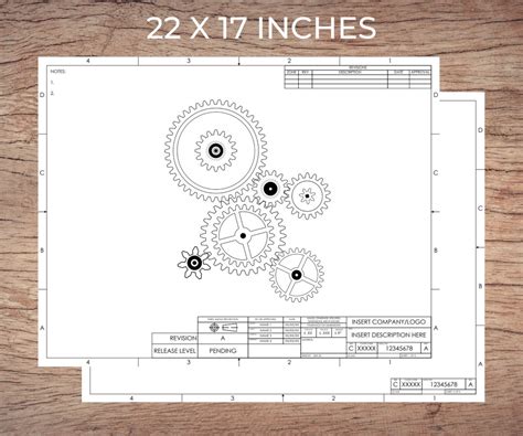 Visio Format Engineering Drawing Schematic Or Blueprint Template Sheets 1 And 2 C Size