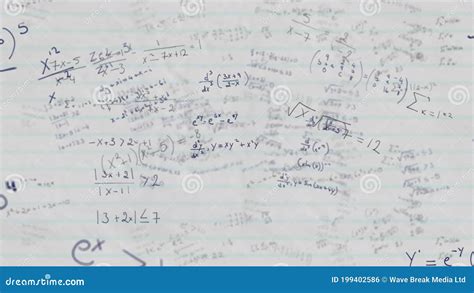 Mathematical Equations Floating Against White Lined Paper Stock Footage Video Of Connection