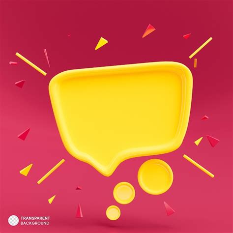 2023년 배경 3d 그림의 색상에 노란색 연설 거품 무료 Psd 파일