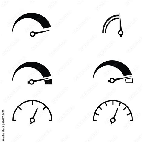 Speedometer Tachometer Icon Speedometer Indicator Icon Collection Speed Indicator Vector