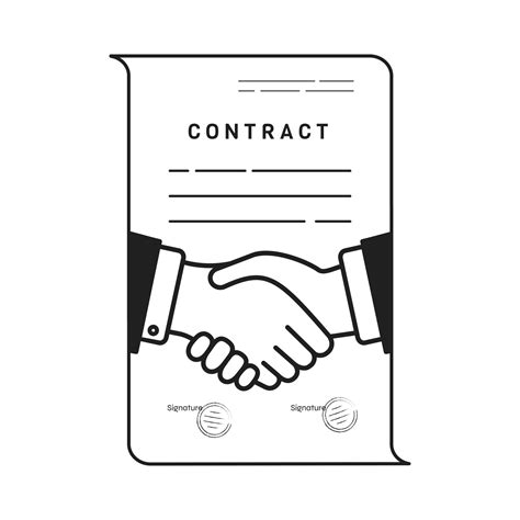 Contract Icon Symbol Paper Document And Handshake Flat Vector Illustration 22794186 Vector Art