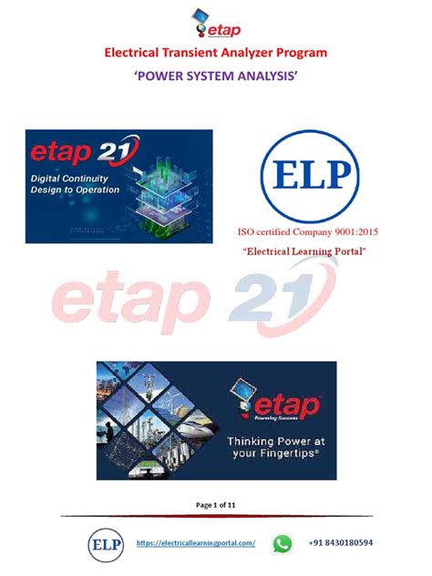 Learn Power System Modeling And Analysis Using Etap Pdf Simulation Transformer