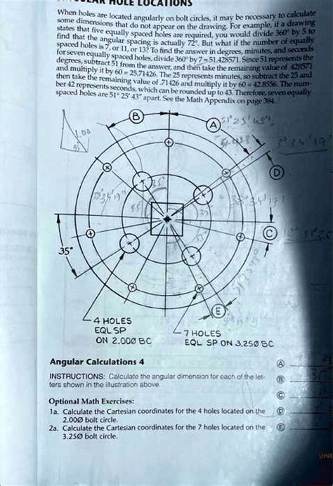 Solved Texts What Will Be The Angular Dimensions Of These Holes Locations C 4 Holes Equally