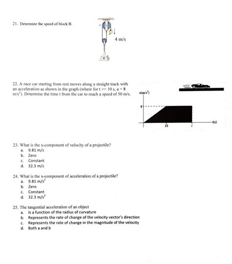Solved 21 Determine The Speed Of Block B 4 Ms 22 A Race