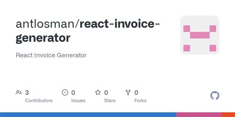 github antlosman react invoice generator react invoice generator