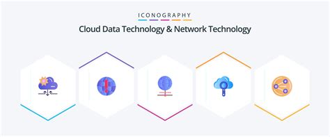 Cloud Data Technology And Network Technology 25 Flat Icon Pack Including Media Cloud Social