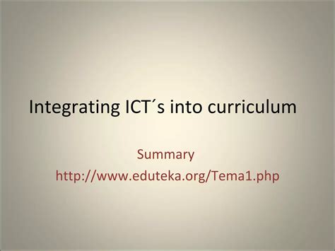 Integrating Ict´s Into Curriculum Ppt