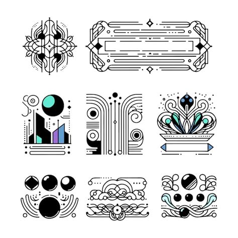 Set Of Decorative Elements For Design Decorative Borders Set Premium Ai Generated Vector