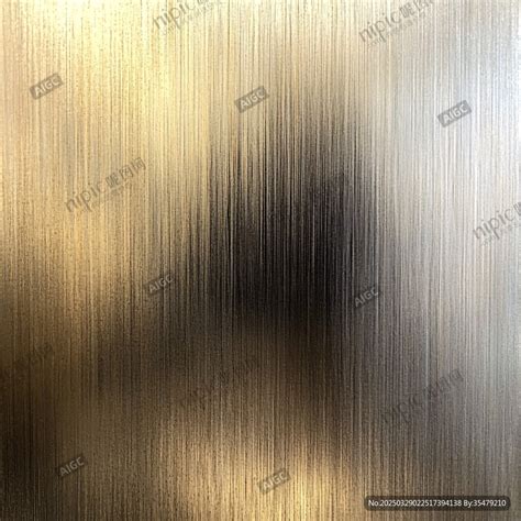 Ai创作图金属 拉丝 质感 背景 纹理 光泽 金色 银色 渐变 模糊 线条 光影 材质 抽象 现代 昵图网