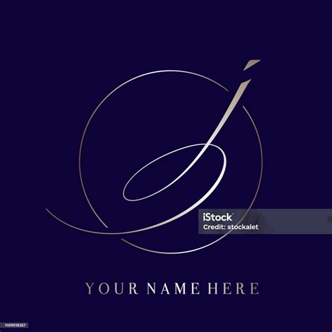 문자 J 로고 골드 컬러 대문자 서체 필기 서명 알파벳 이니셜 모노그램 원형 프레임 0명에 대한 스톡 벡터 아트 및 기타 이미지 0명 개념 금 금속 Istock