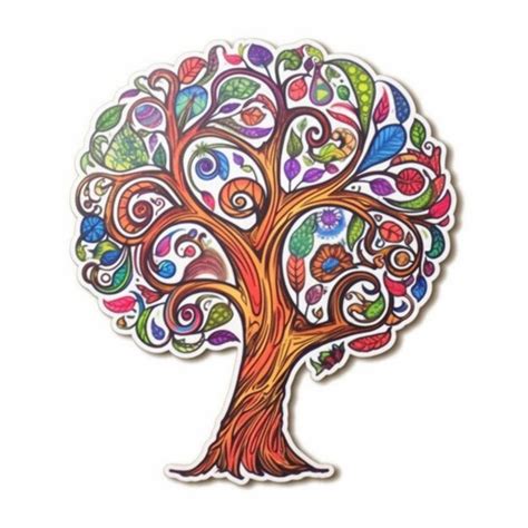 Premium Photo A Colorful Tree With A Tree In The Middle