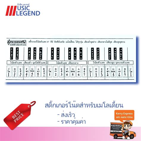 สติ๊กเกอร์ตัวโน๊ต สำหรับติด เมโลเดียน สติ๊กเกอร์ติดเมโลเดียน Melodian Sticker Shopee Thailand