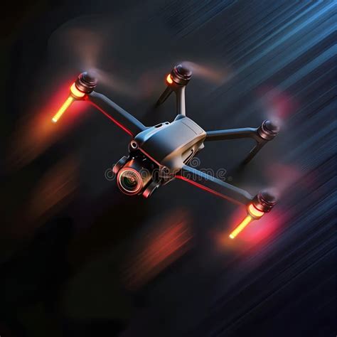 Sleek Modern Drone Flying At High Speed With Motion Blur Effects
