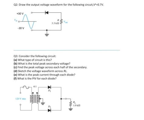 Solved Q2 Draw The Output Voltage Waveform For The