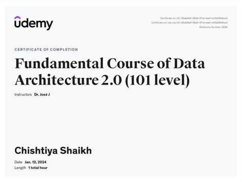 Finished Data Architecture On Udemy Chishtiya Shaikh Posted On The Topic Linkedin