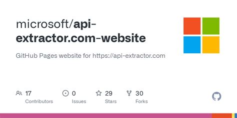 GitHub Microsoft Api Extractor Website GitHub Pages Website For