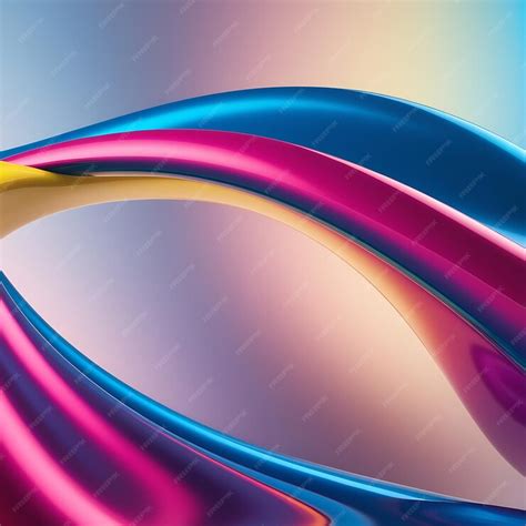 A Modern Abstract Background With Smooth Shiny Waveforms In Vibrant