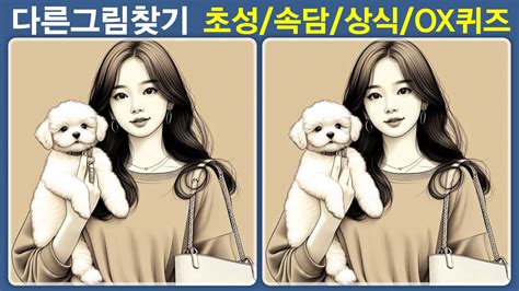 【초성퀴즈】 734 집중력 기억력 관찰력 두뇌운동 치매예방 【틀린그림찾기】 Youtube