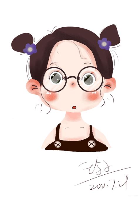 丸子头女孩风格插画设计作品 设计人才灵活用工 设计dna