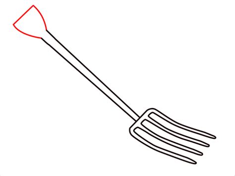 How To Draw A Gardening Fork Step By Step Easy Phase