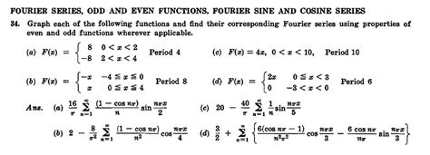 solved fourier series odd and even functions fourier sine and cosine