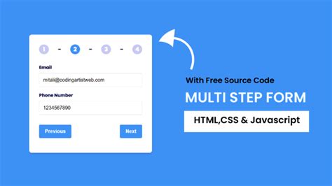 Multi Step Form With Validation Using Html Css And Javascript Coding Artist