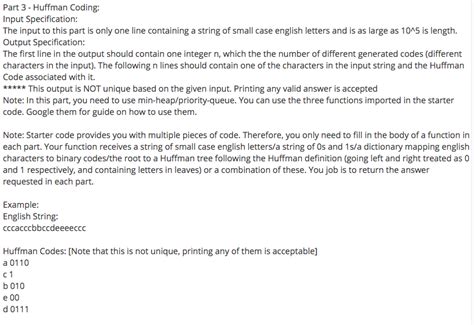 Solved Huffman Code Programming Excercise Python Required