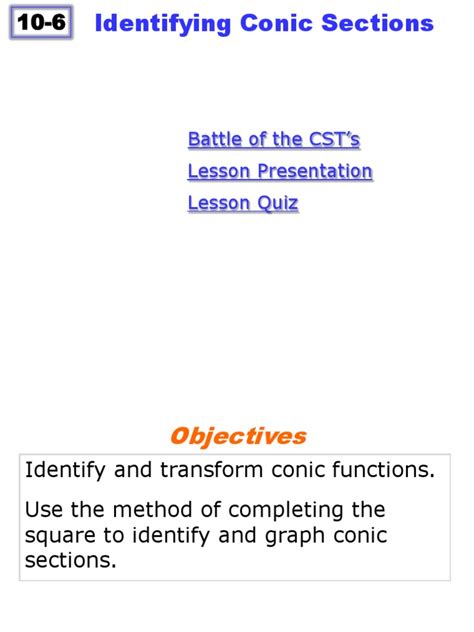 How To Identify Conic Sections Pdf Pdf Analytic Geometry Differential Geometry