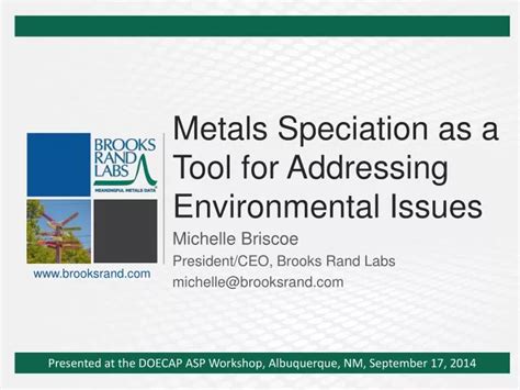 Ppt Metals Speciation As A Tool For Addressing Environmental Issues Powerpoint Presentation