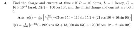 Solved Assignment The RLC Circuit Consider A Series Circuit Chegg