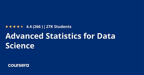 Free Trial Online Course Advanced Statistics For Data Science Coursesity