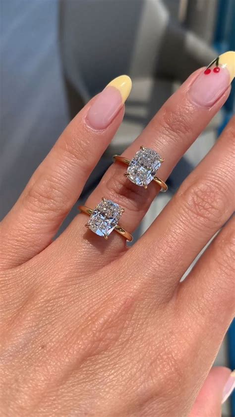 2 Carat Elongated Cushion Cut Two Tone Wedding Ring Elongated Cushion