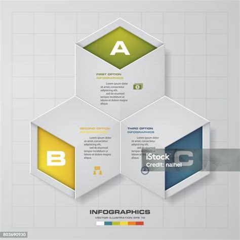 3 단계 인포 그래픽 요소를 추상화 합니다 벡터 일러스트입니다 육각형에 대한 스톡 벡터 아트 및 기타 이미지 육각형 인포그래픽 0명 Istock