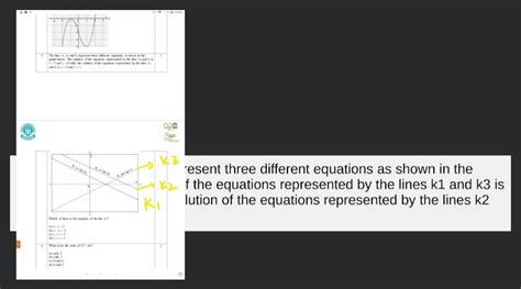 The Lines K1 K2 And K3 Represent Three Different Equations As Shown In T