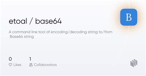 Etoalbase64 A Command Line Tool Of Encodingdecoding String Tofrom Base64 String