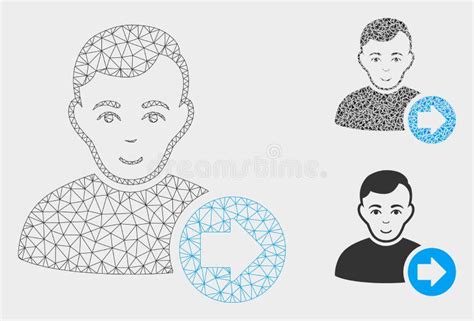 Following User Vector Mesh Carcass Model And Triangle Mosaic Icon Stock Vector Illustration Of