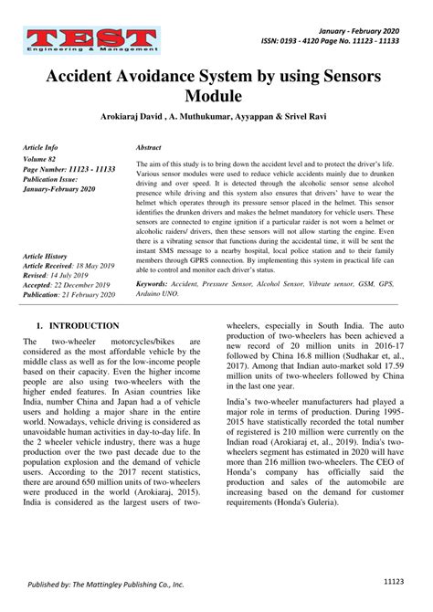 PDF Accident Avoidance System By Using Sensors Module