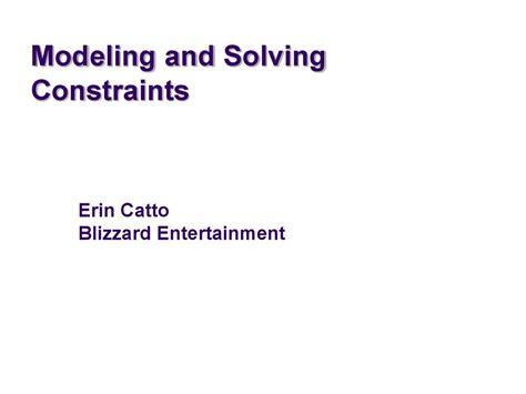 Modeling And Solving Constraints Basic Idea презентация онлайн