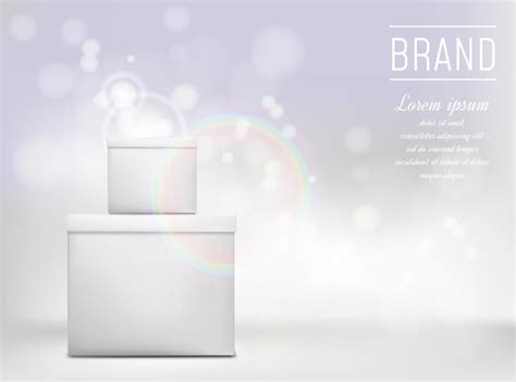 Bokeh 효과와 파란색 배경에 백서 포장 프리미엄 벡터