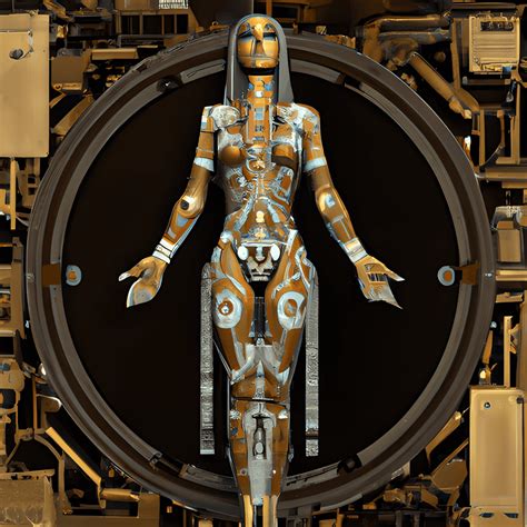 Vitruvian Woman Model With Robotic Computer Circuits Creative Fabrica