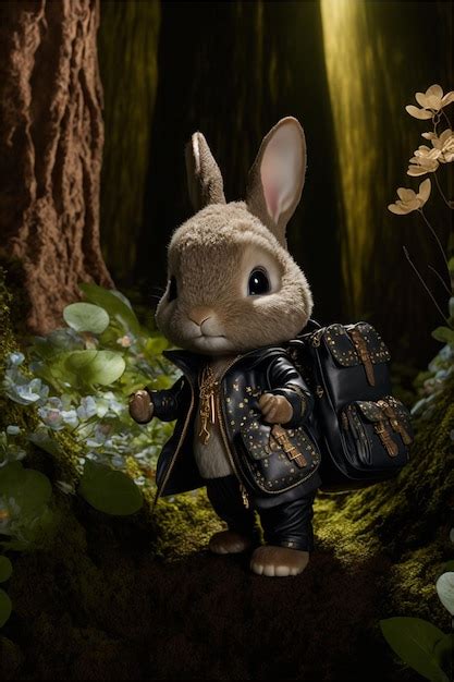 Premium Ai Image Rabbit That Is Standing In The Grass Generative Ai