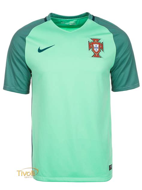 Camisa Nike Portugal Ii Away Masculina Euro 2016 Verde Água