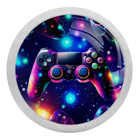 Game Controller Pattern 4pcs Cabinet Knobs Pulls Fluorescent Drawer