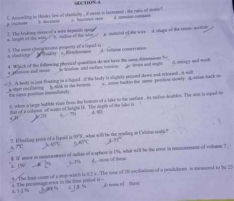 Section A1 According To Hooks Law Of Elasticity If Stress Is Increased