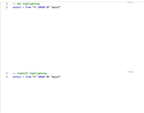Redshift Language Not Correctly Highlighting Group By · Issue 2275
